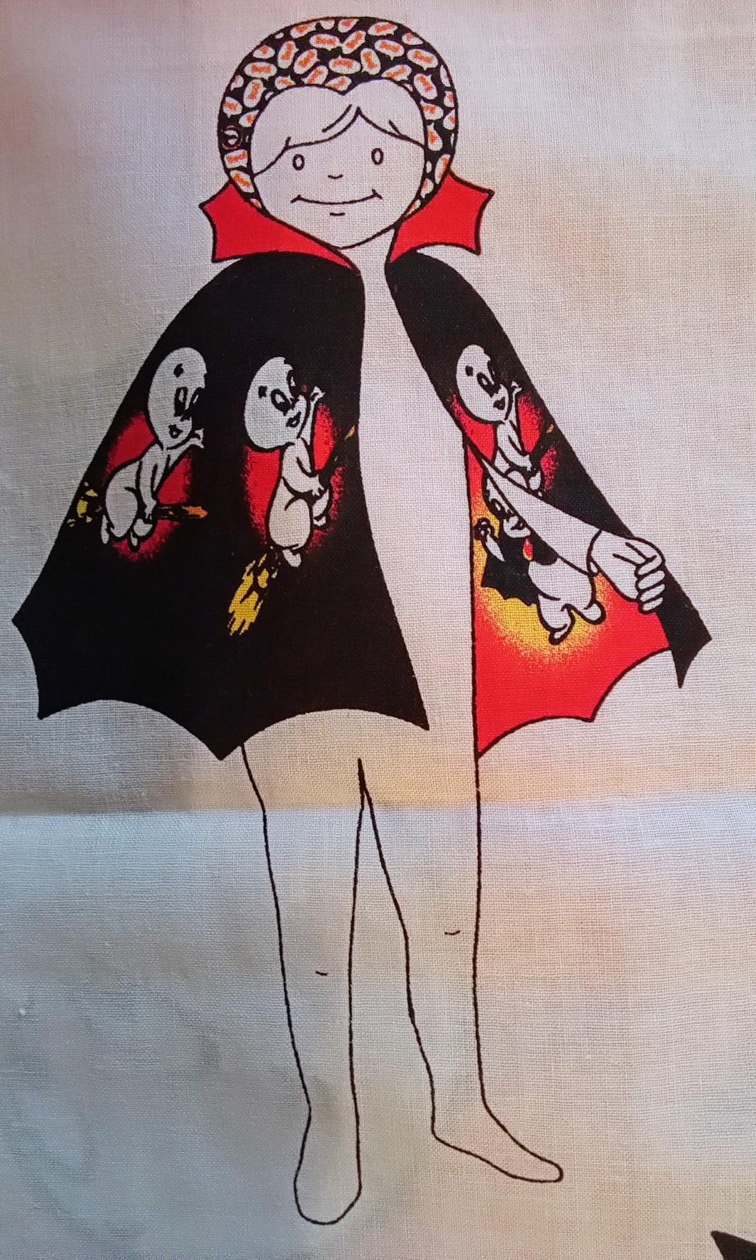 Child's Casper Hood and Cape Craft Panel, Halloween Costume, Trick or ...