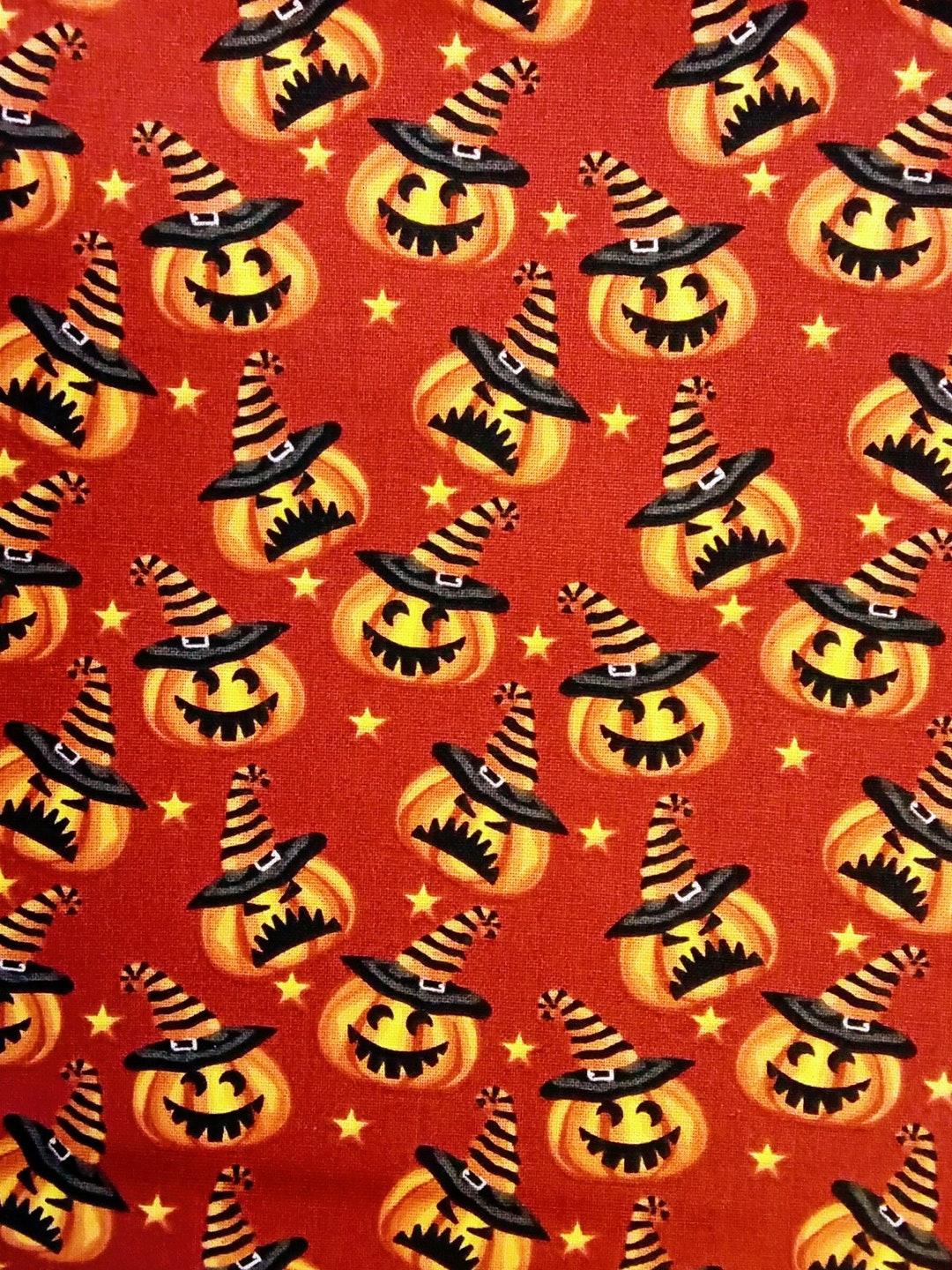 Halloween Fabric by the Yard, Angry Pumpkins, Cotton, DIY Gift - Etsy