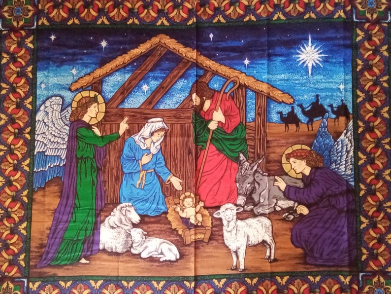 Nativity Scene Cut & Sew Fabric Panel, Christmas, Holiday, Holy Night ...