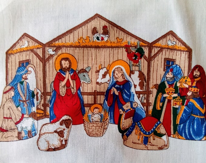 Nativity Manger Scene Fabric Panel, Cut & Sew, Keepsake Craft, Soft ...