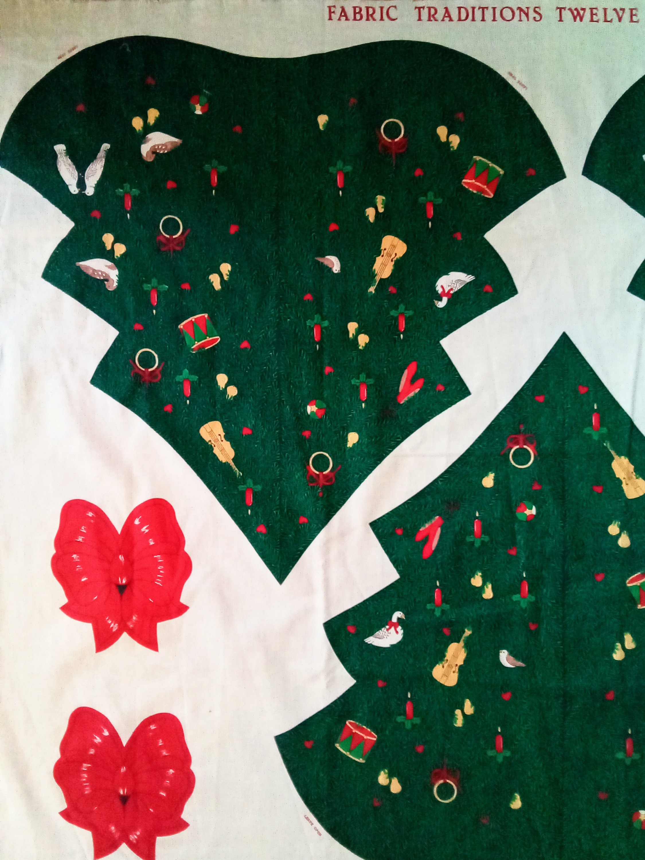 Christmas Tree Fabric Panel 12 Days of Christmas Tree - Etsy