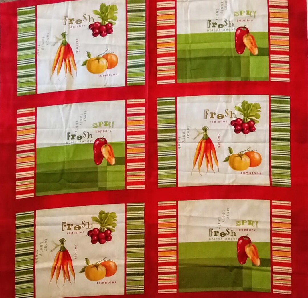 Vegetables Quilt Pillow Fabric Panel, Paisley, Home Decor, DIY Gift - Etsy