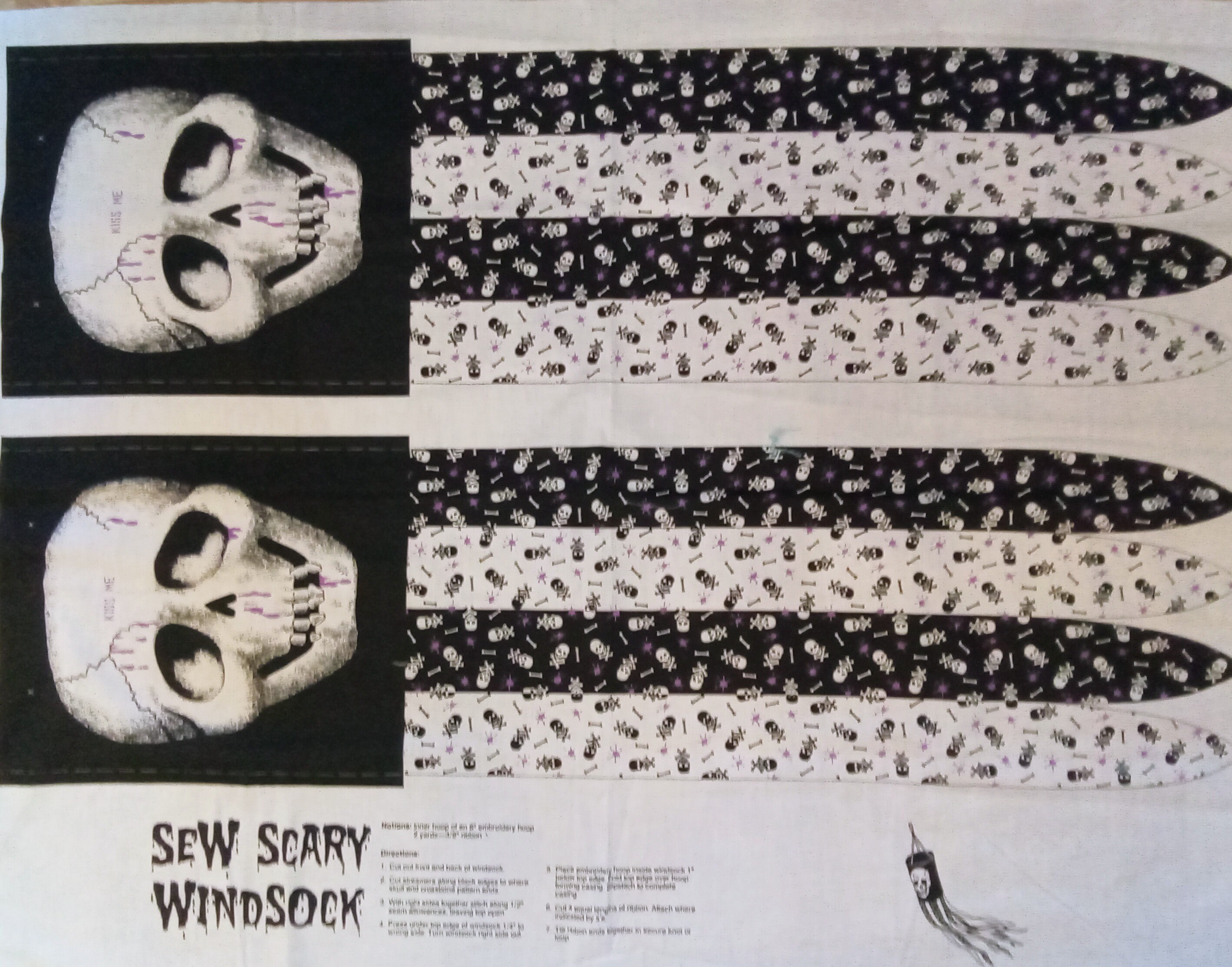 Halloween Sew Scary Windsock Fabric Panel, Cut and Sew, Home Decor, DIY ...