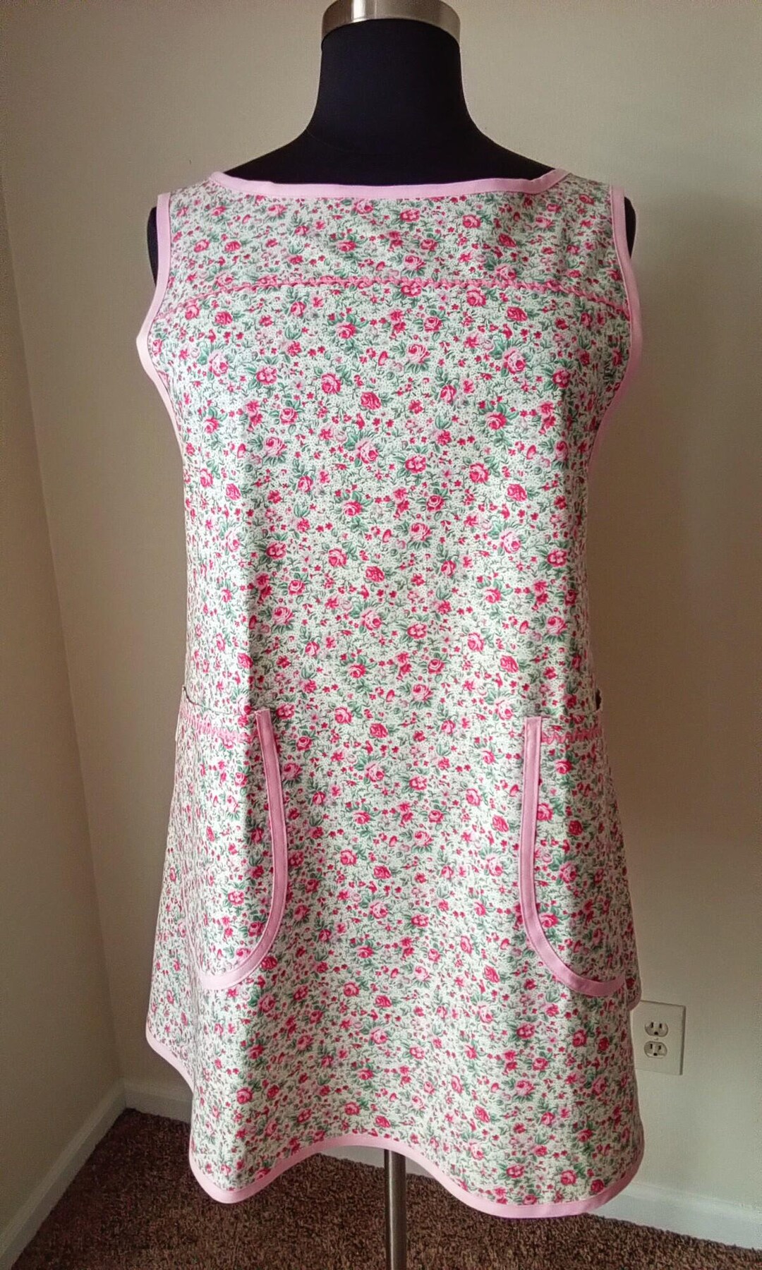 Vintage Style Full Apron, Cross Back Apron, Wrap Around Apron, Cream ...