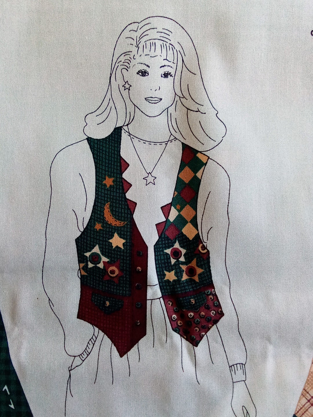 Cranston Starry Night Vest Fabric Panel, Cut and Sew, Holiday Vest ...