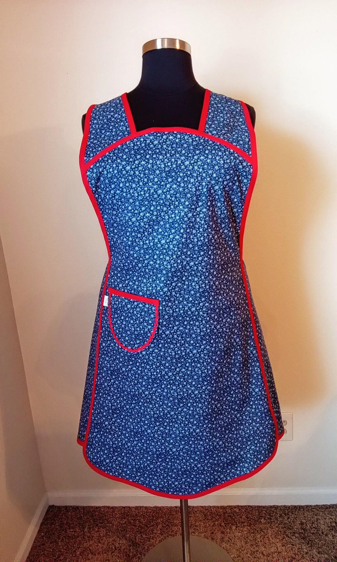 Vintage Style 1950's Apron, Full Apron, Farmhouse Style H-back Apron ...