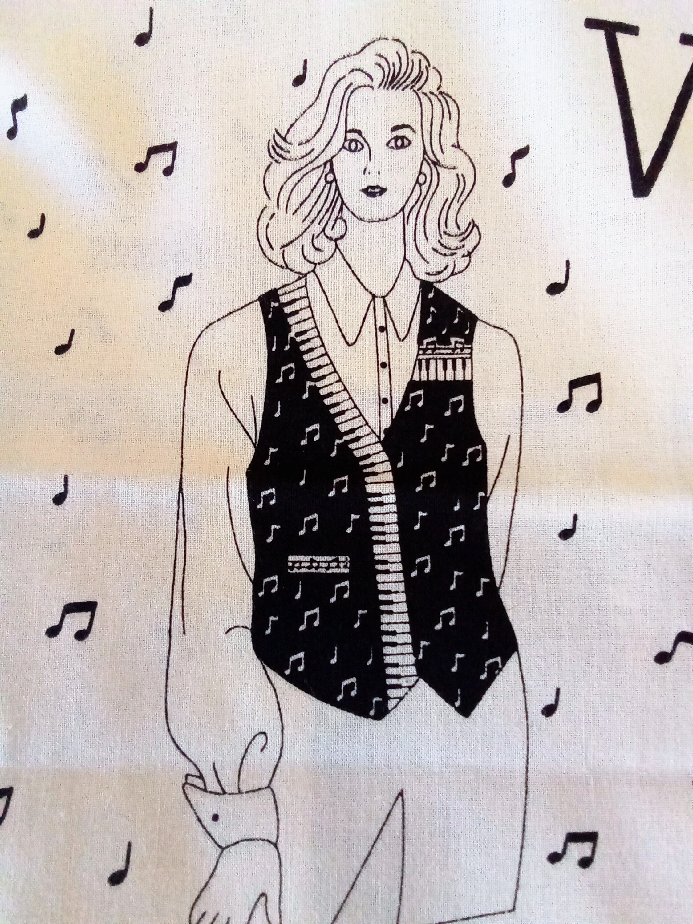 All That Jazz Vest Fabric Panel, Music Vest, Teacher Vest, Cut and Sew ...