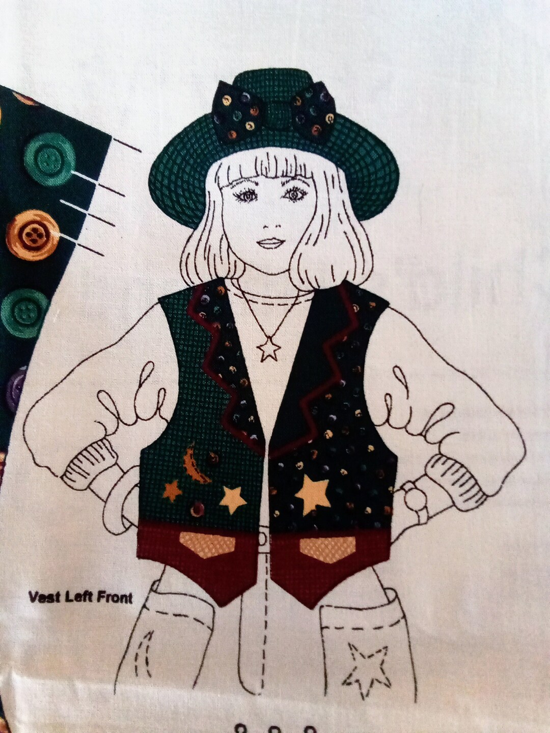 Starry Night Child's Hat and Vest Fabric Panel, Cut & Sew, DIY Gift ...