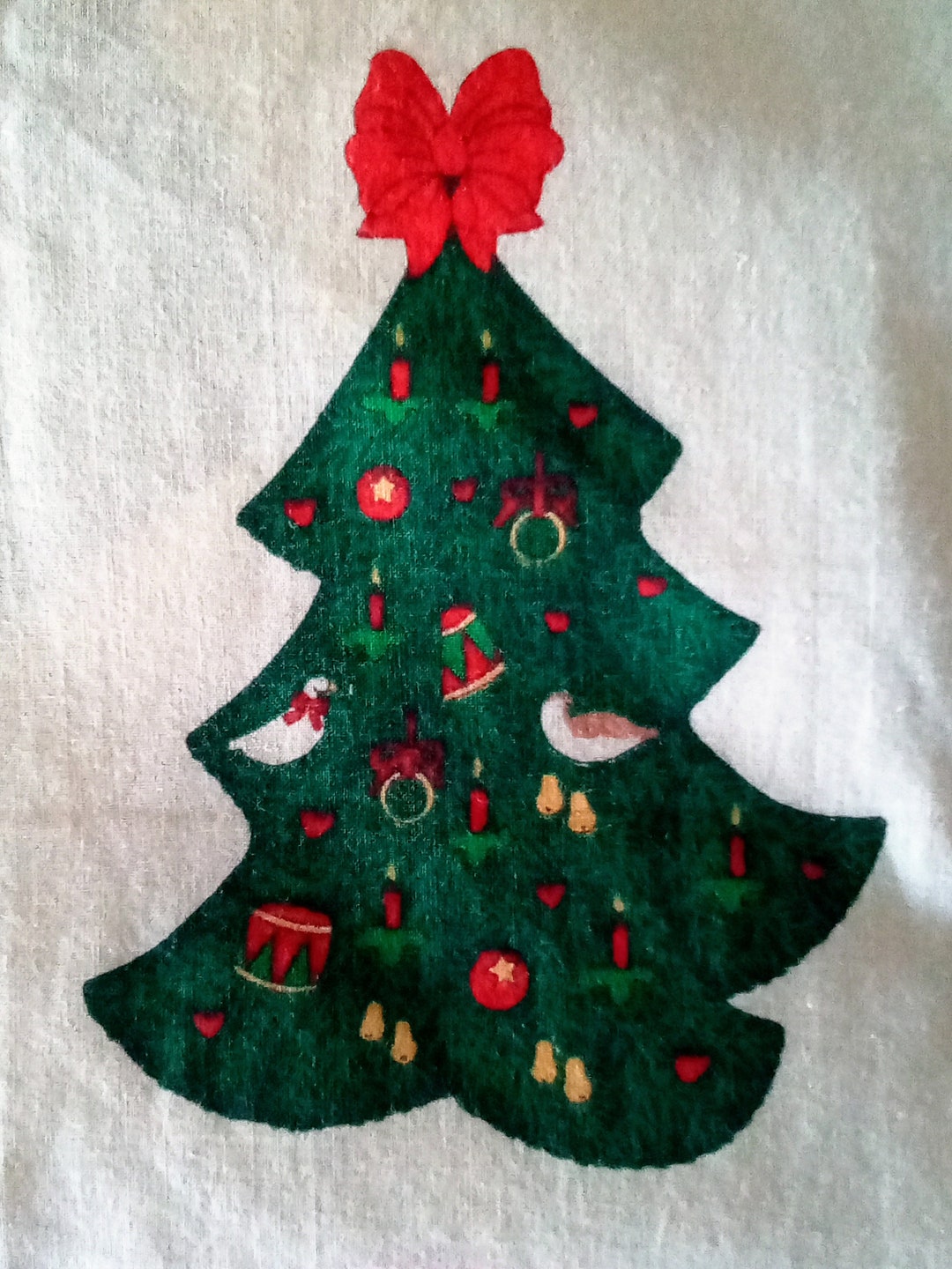 Christmas Tree Fabric Panel, 12 Days of Christmas Tree Centerpiece ...