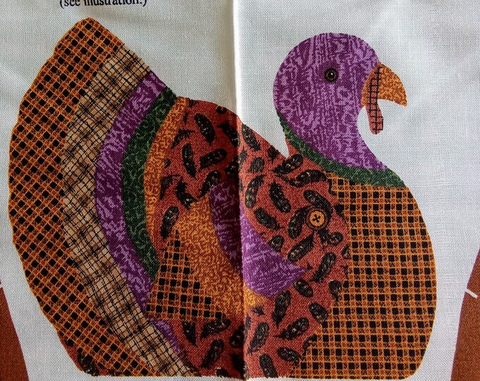 Patchwork Turkey Fabric Panel, Table Top Centerpiece, Soft Sculpture ...
