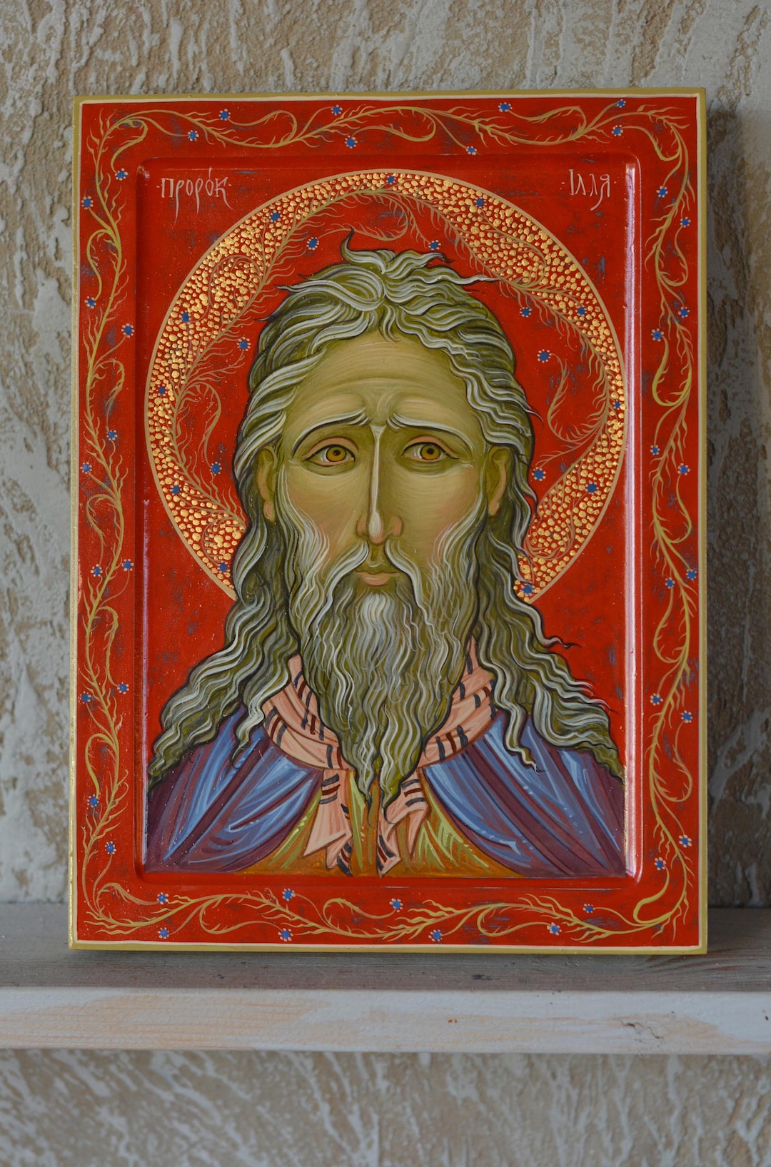 The Holy Prophet Elijah, Hand Painted Orthodox Ukrainian Icon, Roman ...