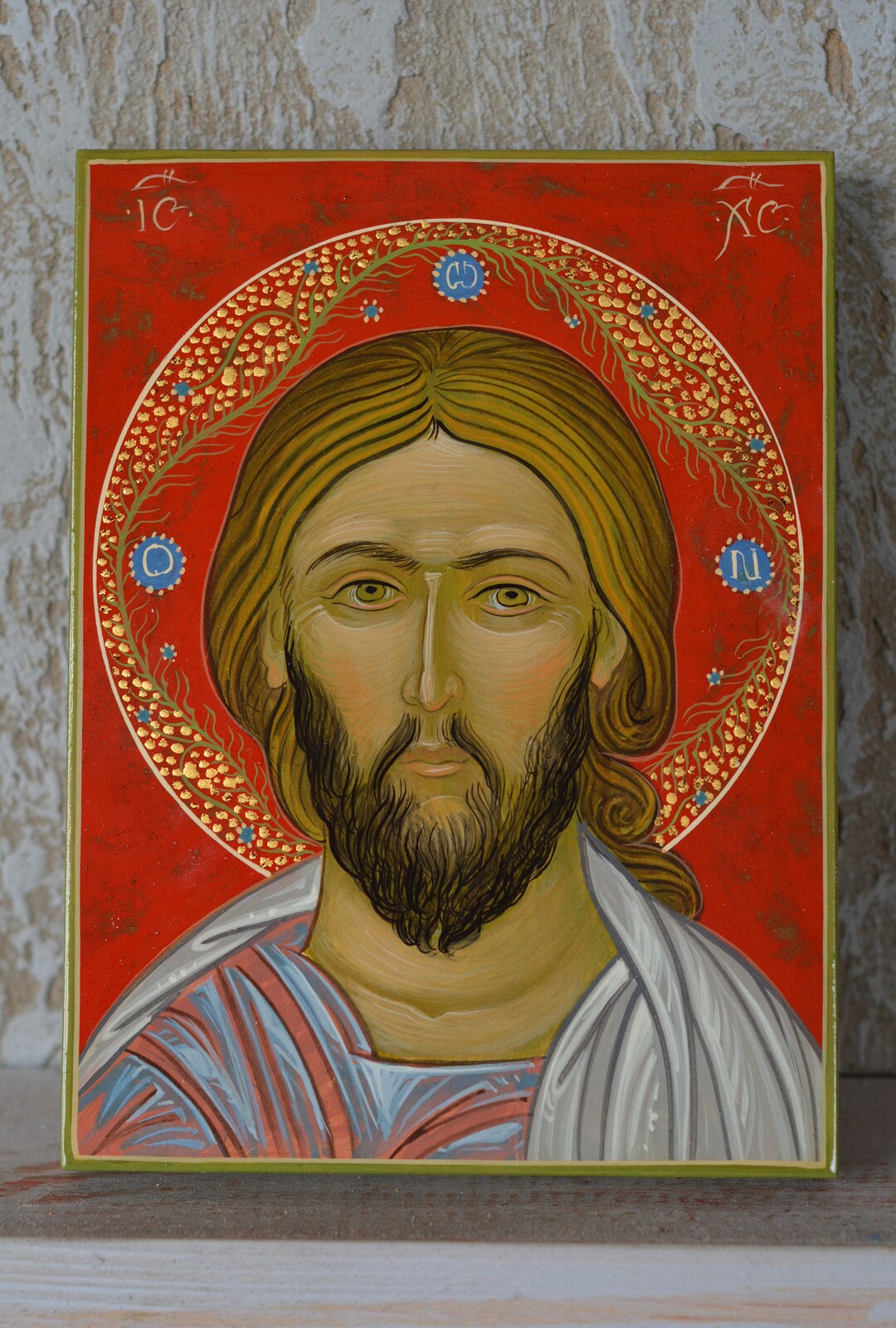 Jesus Christ Hand Painted Egg Tempera With Gilding Ukrainian Icon of ...