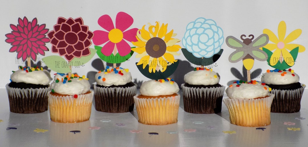 Flower Cupcake/food Toppers - Garden/shower/easter/spring/party - Daisy ...