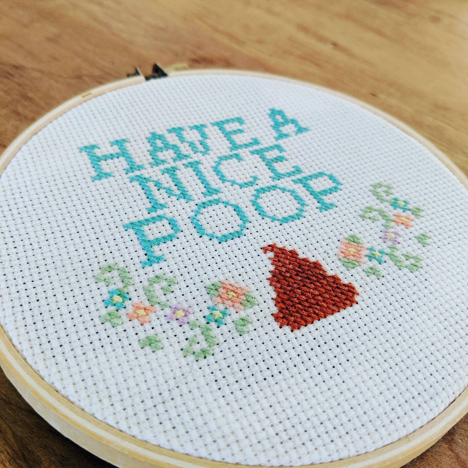 PDF, Have a Nice Poop, Have a Nice Poop Cross Stitch Pattern, Bathroom ...