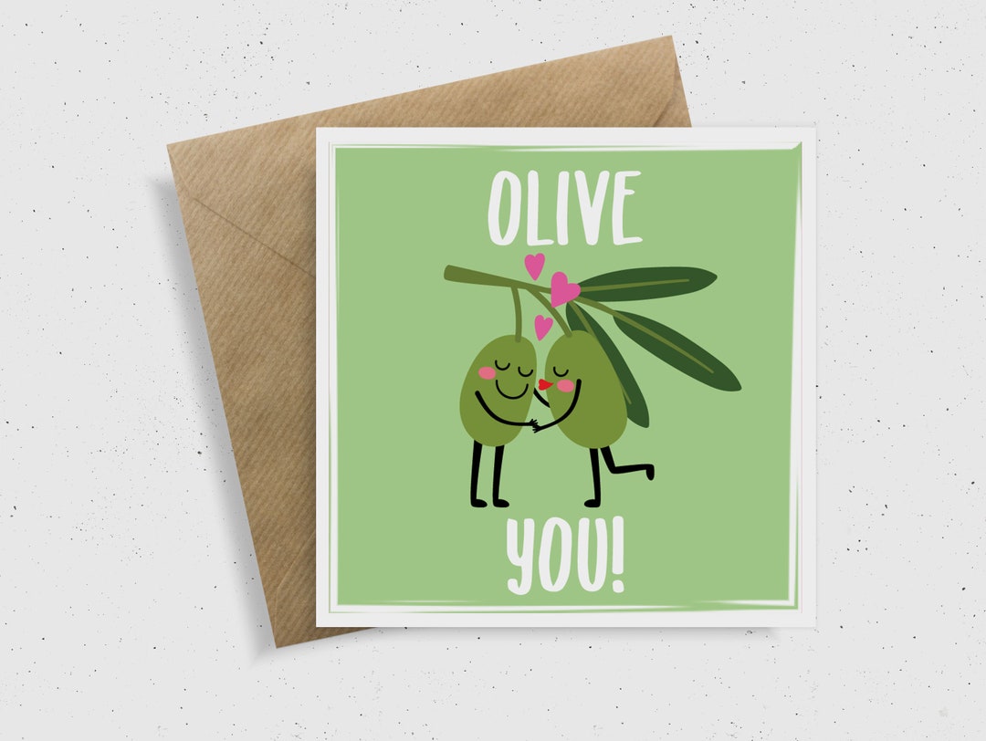 Olive You Card, Tarjeta de todos los días, Tarjeta Love You, Tarjeta de ...