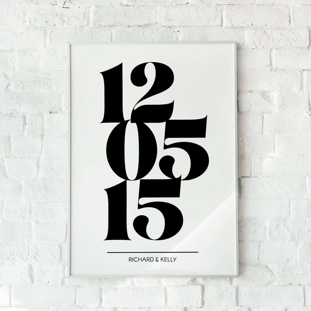 Personalised Memorable Date With Names Print | Valentine's Day Gift ...