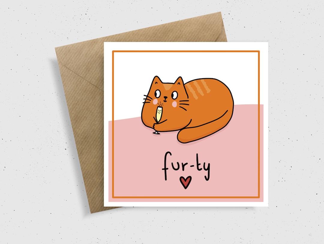 Cat Lovers 30th Birthday Card | Funny Thirtieth | Fur-ty Greetings Card ...