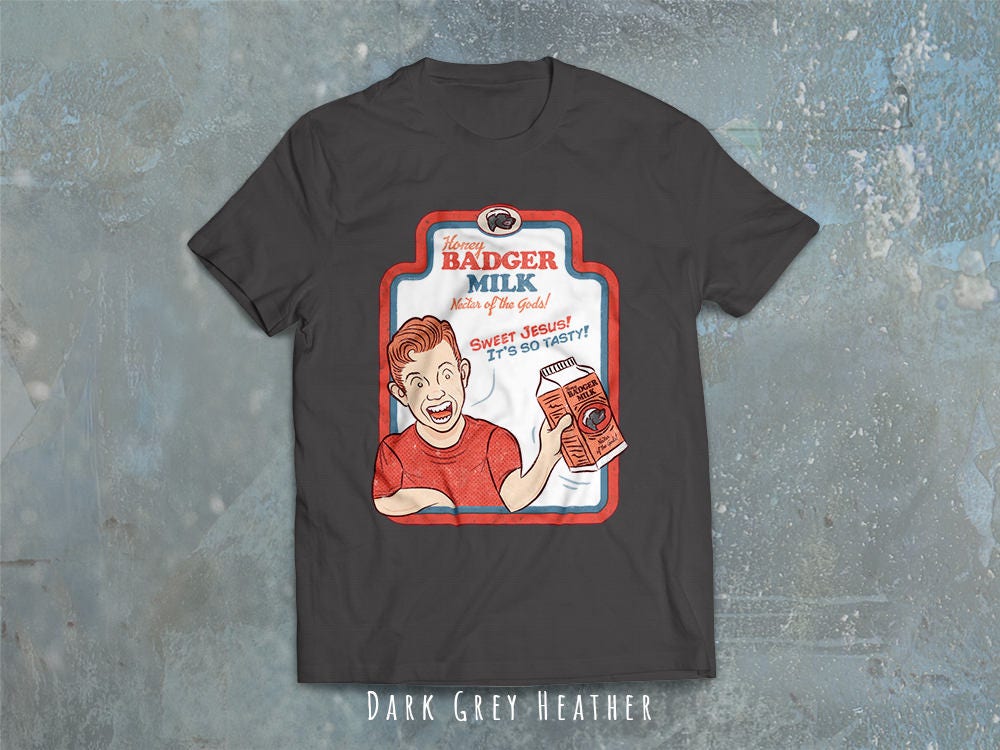 Honey Badger Milk Funny Vintage Style Shirt Unisex - Etsy
