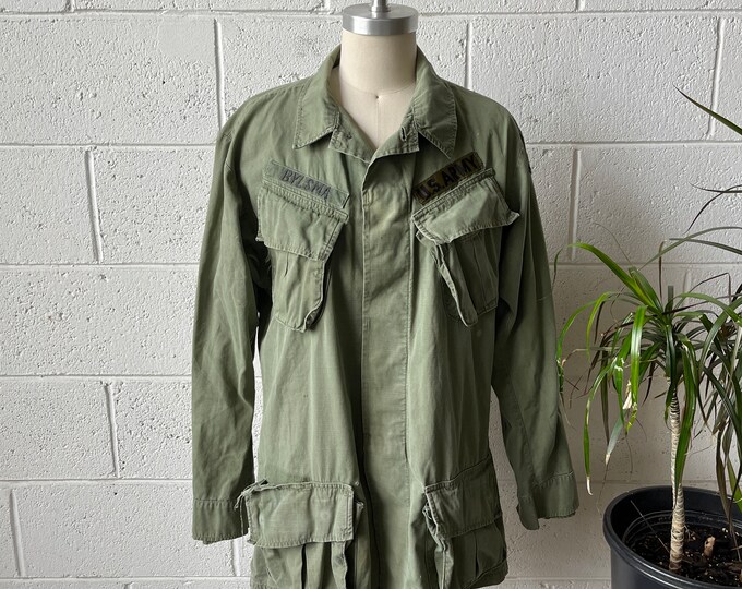 60s Vintage US Army Rip Stop Poplin Slant Pocket Olive Green - Etsy