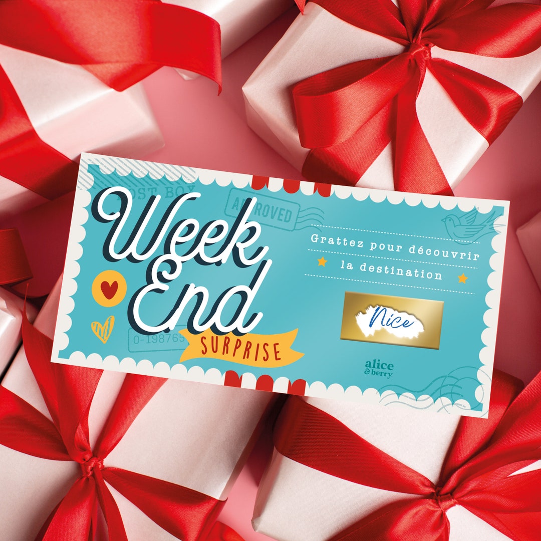 Carte à Gratter Surprise Week-end Voyage Cadeau Personnalisable Bon à ...