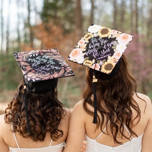 Customizable Floral Grad Cap Decoration Self-adhesive Sunflower Florals ...