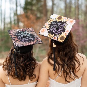 Customizable Floral Grad Cap Decoration Self-adhesive Boho Pampas Grass ...