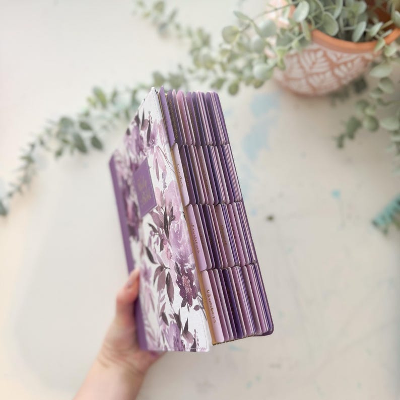 Bible Tabs - Purple Gold Foil 66 Books of the Bible - Etsy