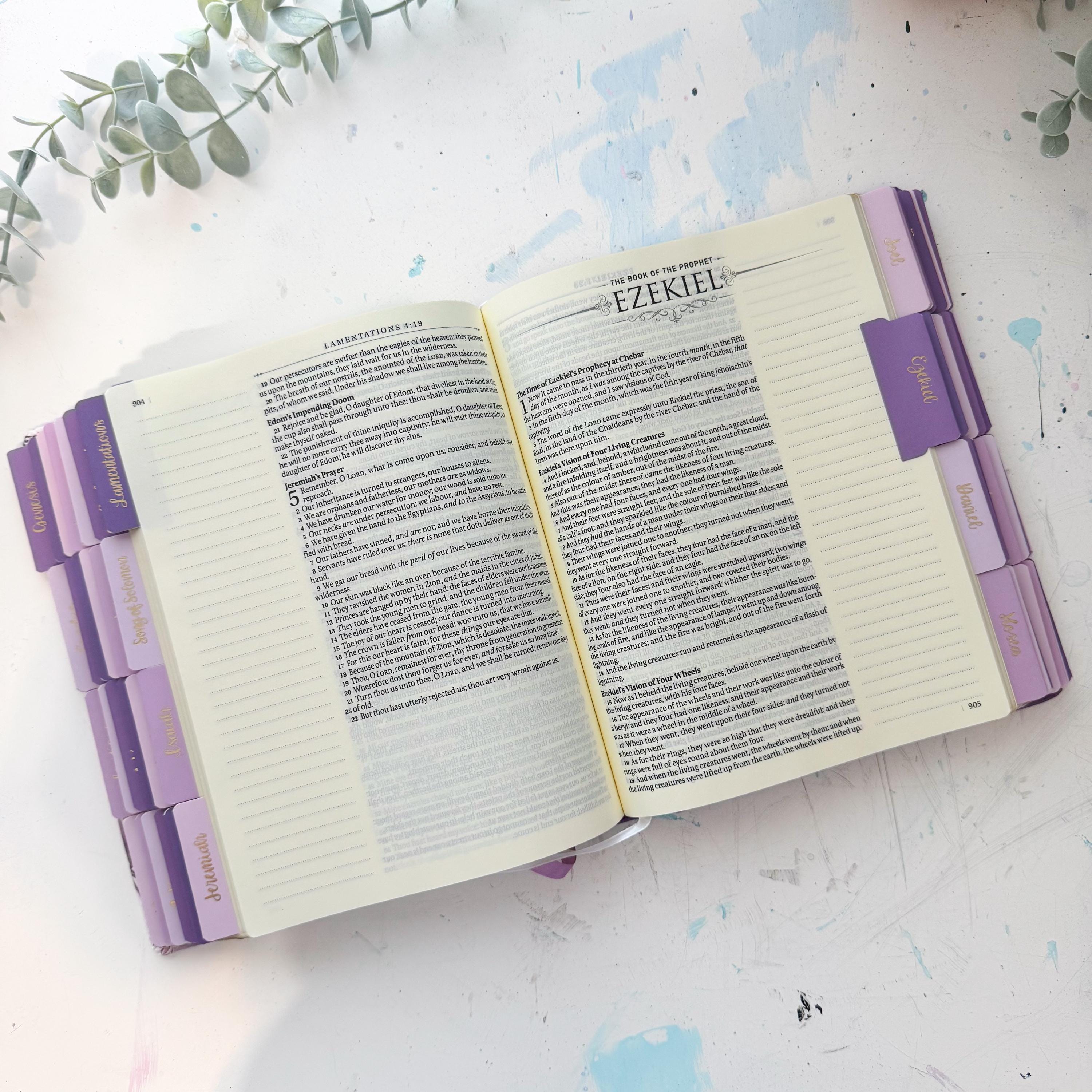 Bible Tabs - Purple Gold Foil 66 Books of the Bible - Etsy