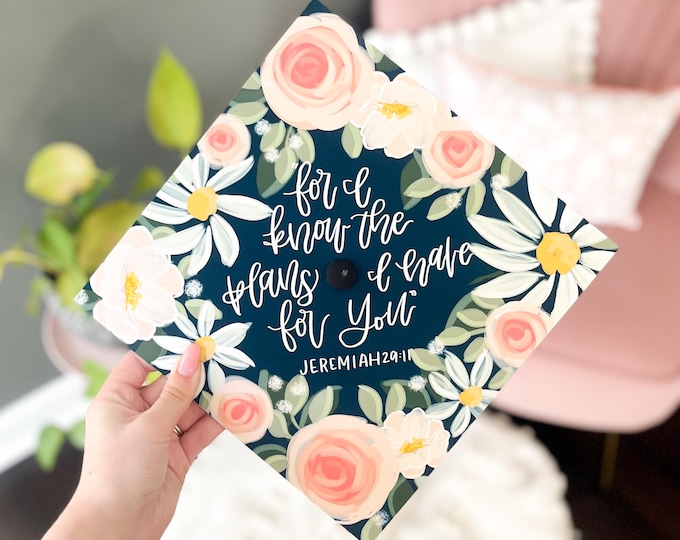 Hand Painted, Hand Lettered Custom Graduation Cap TOPPER - Painted ...