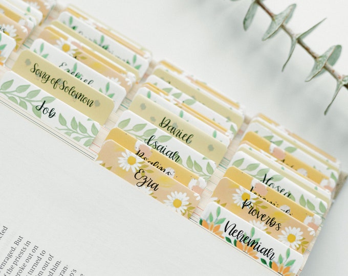 Bible Tabs, Floral Bible Tabs, Handmade Bible Tabs, Pink Bible Tabs ...