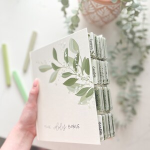 Bible Tabs Sage Greenery 66 Books of the Bible Tabs - Etsy