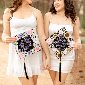 Customizable Floral Grad Cap Decoration Self-adhesive Hydrangeas and ...