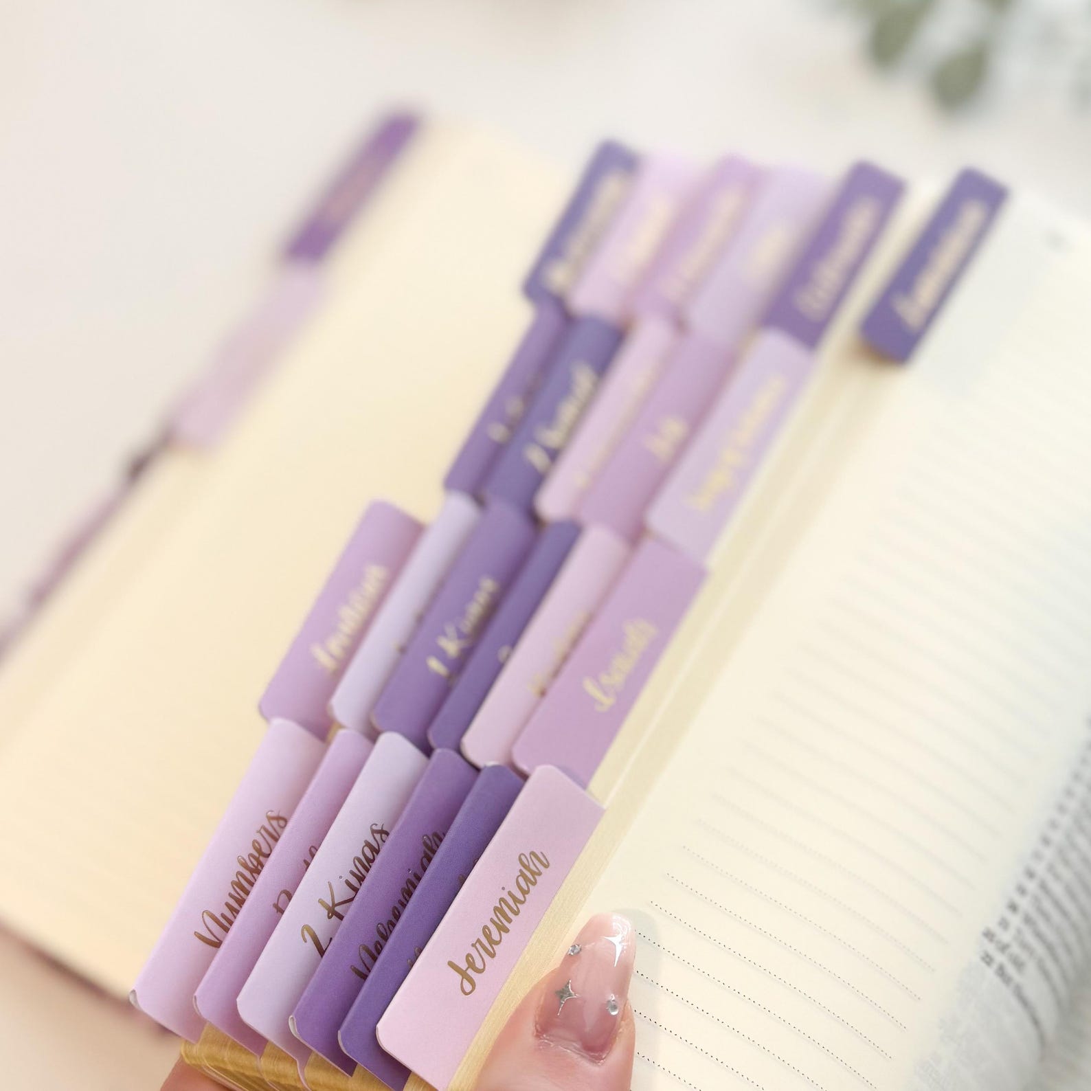 Bible Tabs - Purple Gold Foil 66 Books of the Bible - Etsy