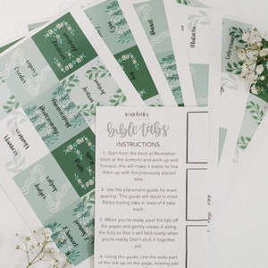 Bible Tabs - Sage Greenery 66 Books of the Bible - Etsy