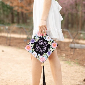 Customizable Floral Grad Cap Decoration Self-adhesive Colorful Rose ...