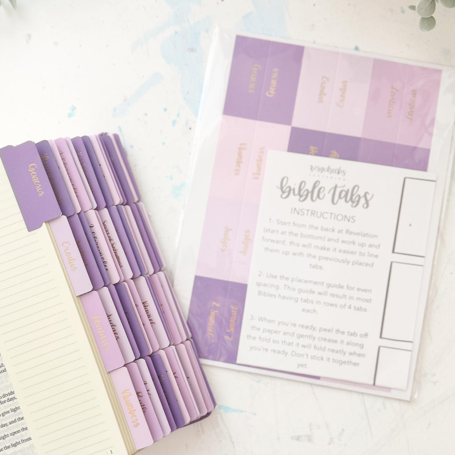 Bible Tabs - Purple Gold Foil 66 Books of the Bible - Etsy