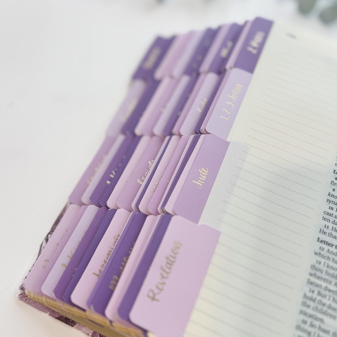 Bible Tabs - Purple Gold Foil 66 Books of the Bible - Etsy