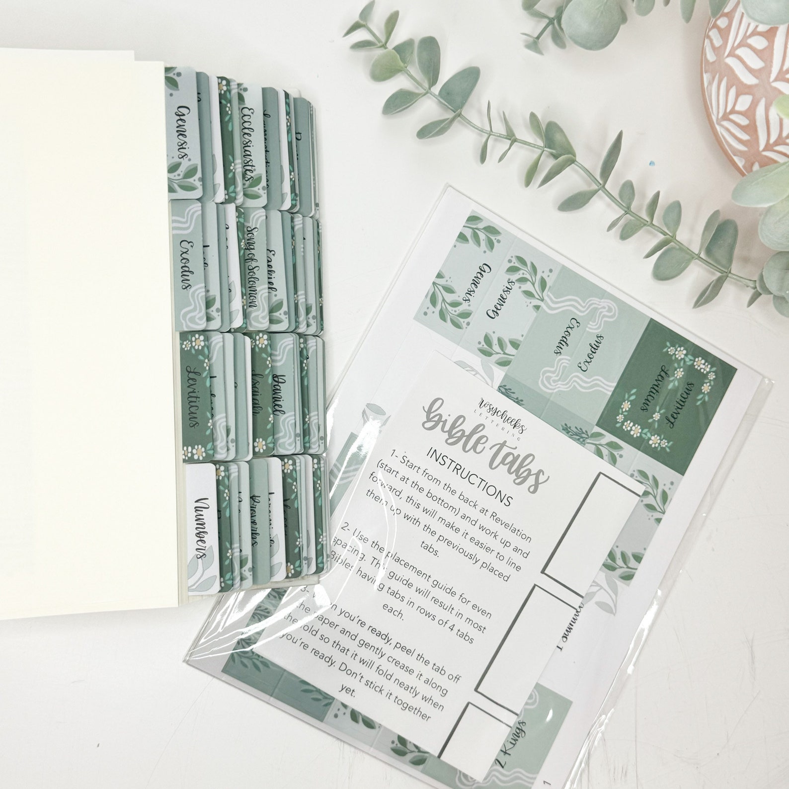 Bible Tabs - Sage Greenery 66 Books of the Bible - Etsy