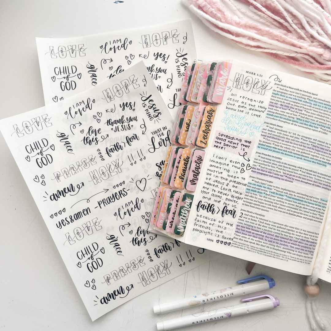Bible and Planner Clear Stickers - Etsy