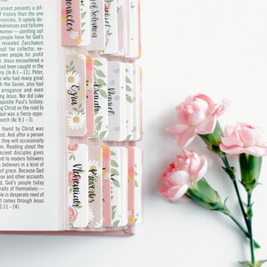 Bible Tabs Pink Floral 66 Books of the Bible - Etsy