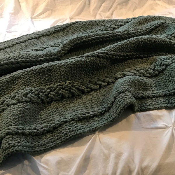Cable Knit Throw - Etsy