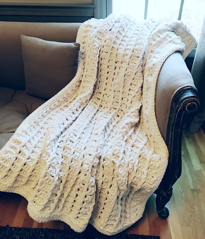 Chunky Throw Blanket Cozy Large Crochet Blanket Afghan - Etsy