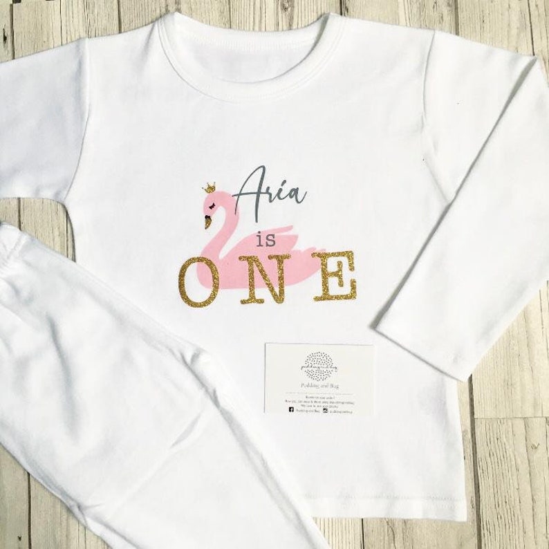 Personalised 1st Birthday Pyjamas Baby Girl Pjs Swan Theme - Etsy
