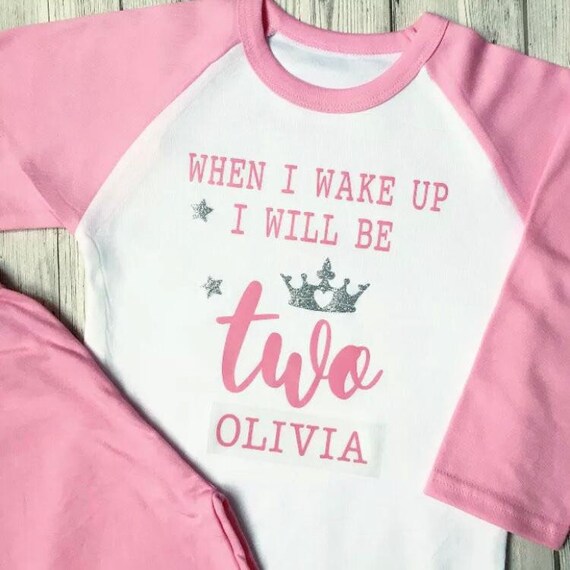 Second birthday pjs When I Wake Up I will be Two Pyjamas | Etsy