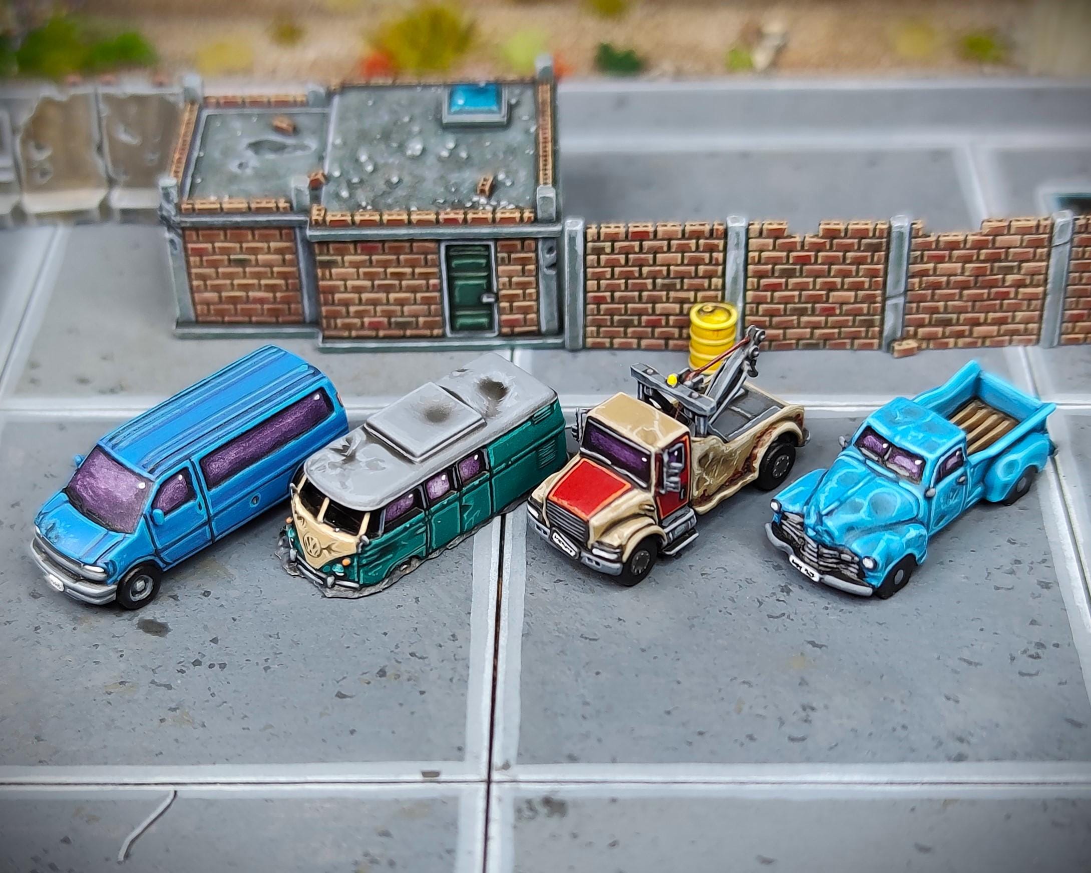 6mm Wrecked Civilian Vehicles Set - (1:265/285) Wargaming Scale Model ...