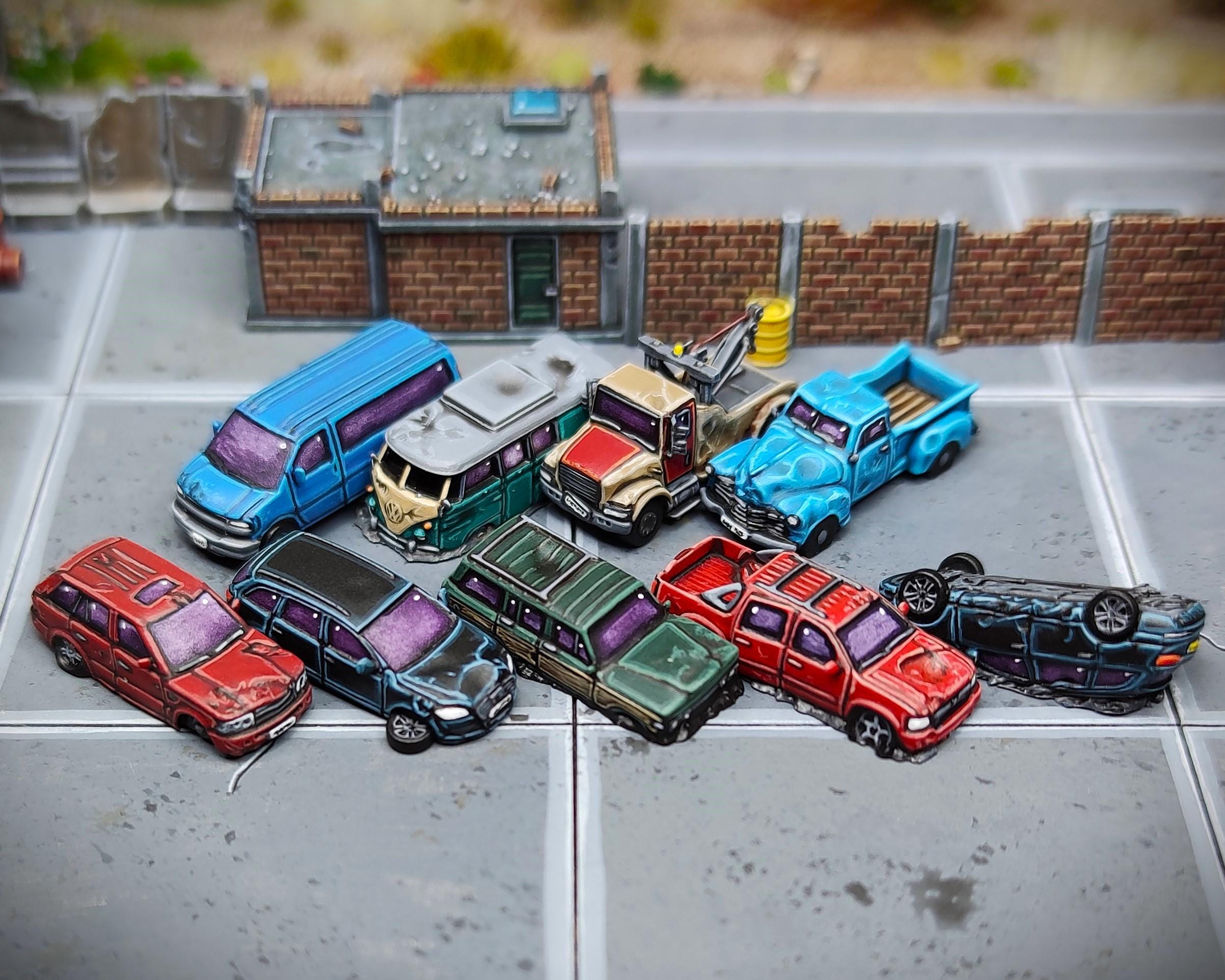 6mm Wrecked Civilian Vehicles Set - (1:265/285) Wargaming Scale Model ...