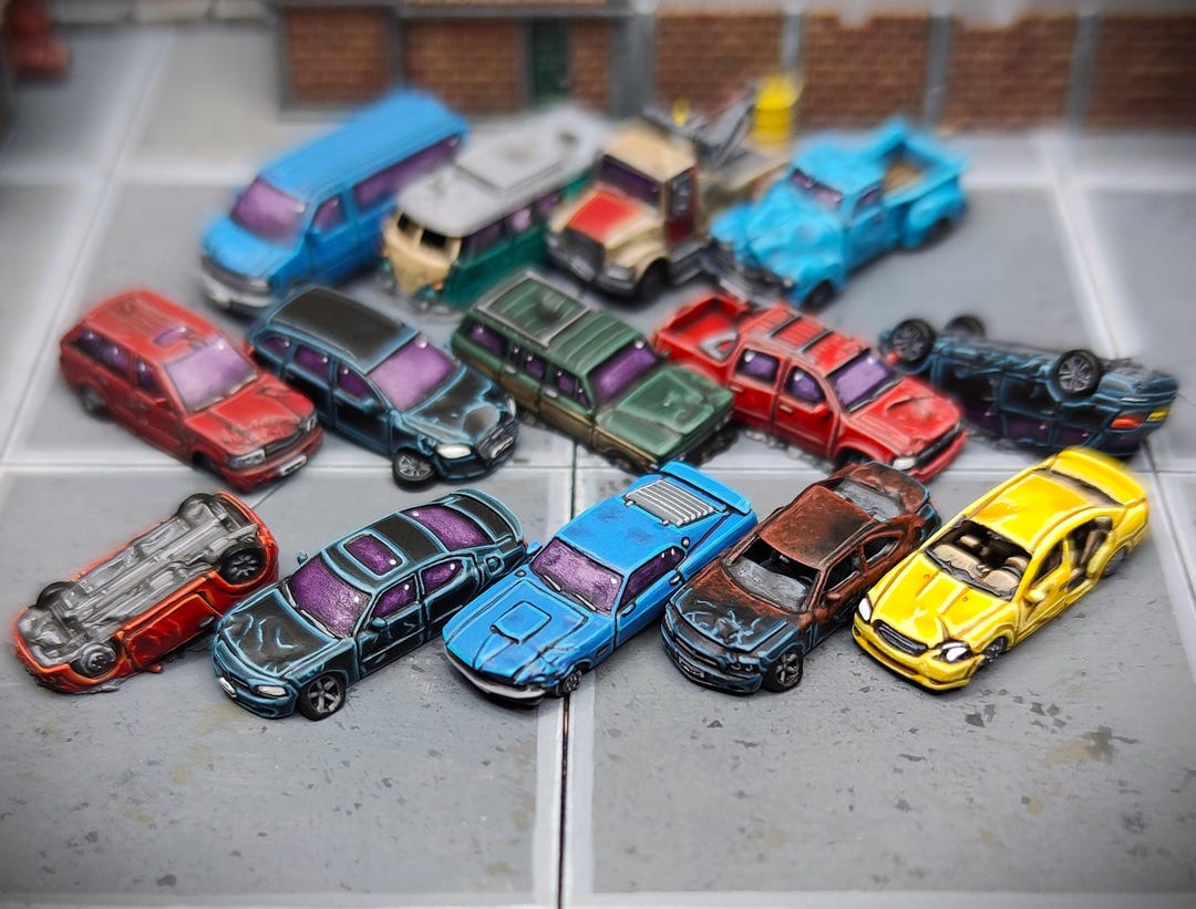 6mm Wrecked Civilian Vehicles Set - (1:265/285) Wargaming Scale Model ...