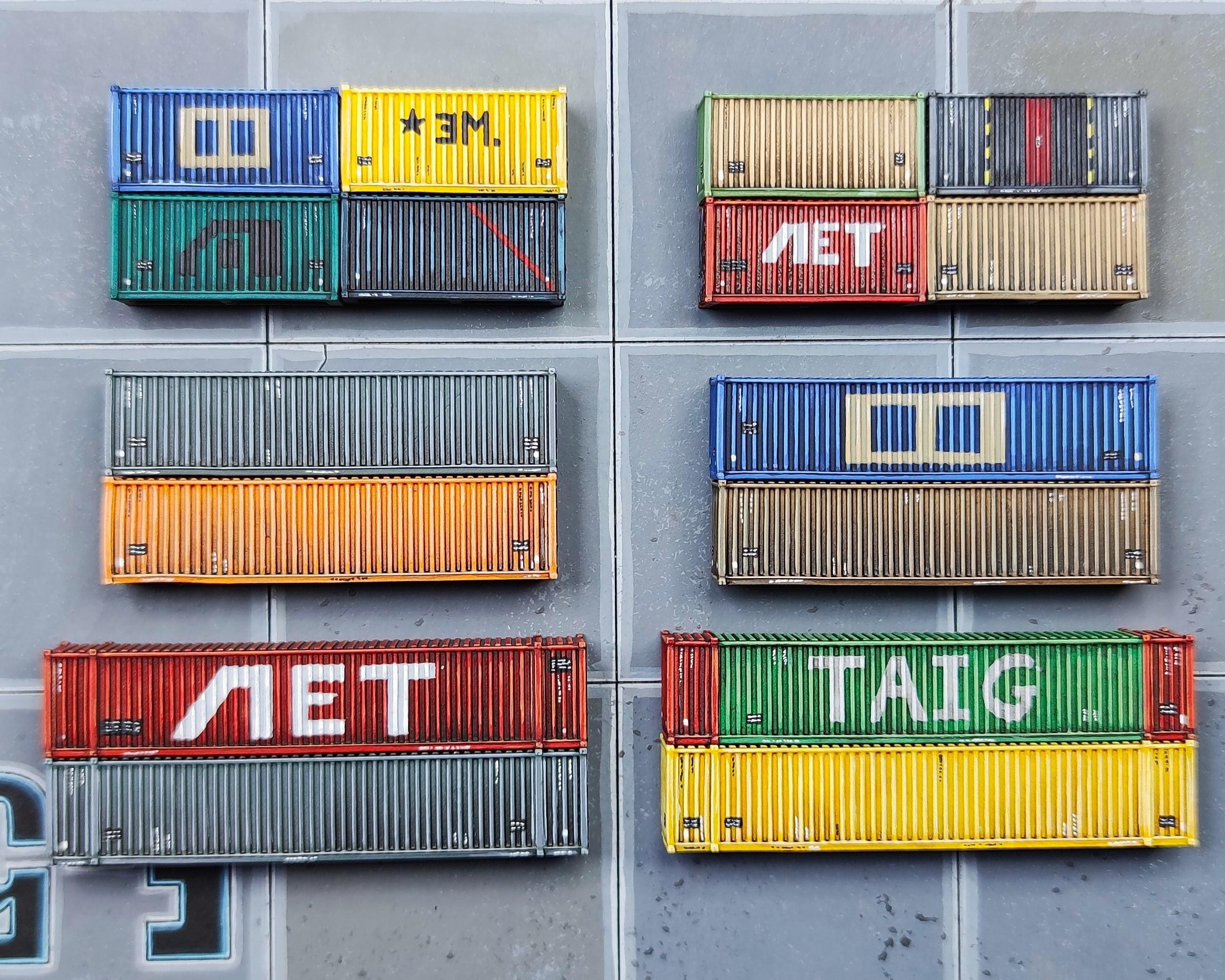 6mm Shipping Containers Terrain Set - Wargaming Scale Model Cars ...