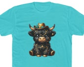 Cute Kintsugi Highland Cow in Cowboy Hat Premium Cotton Crew - Etsy