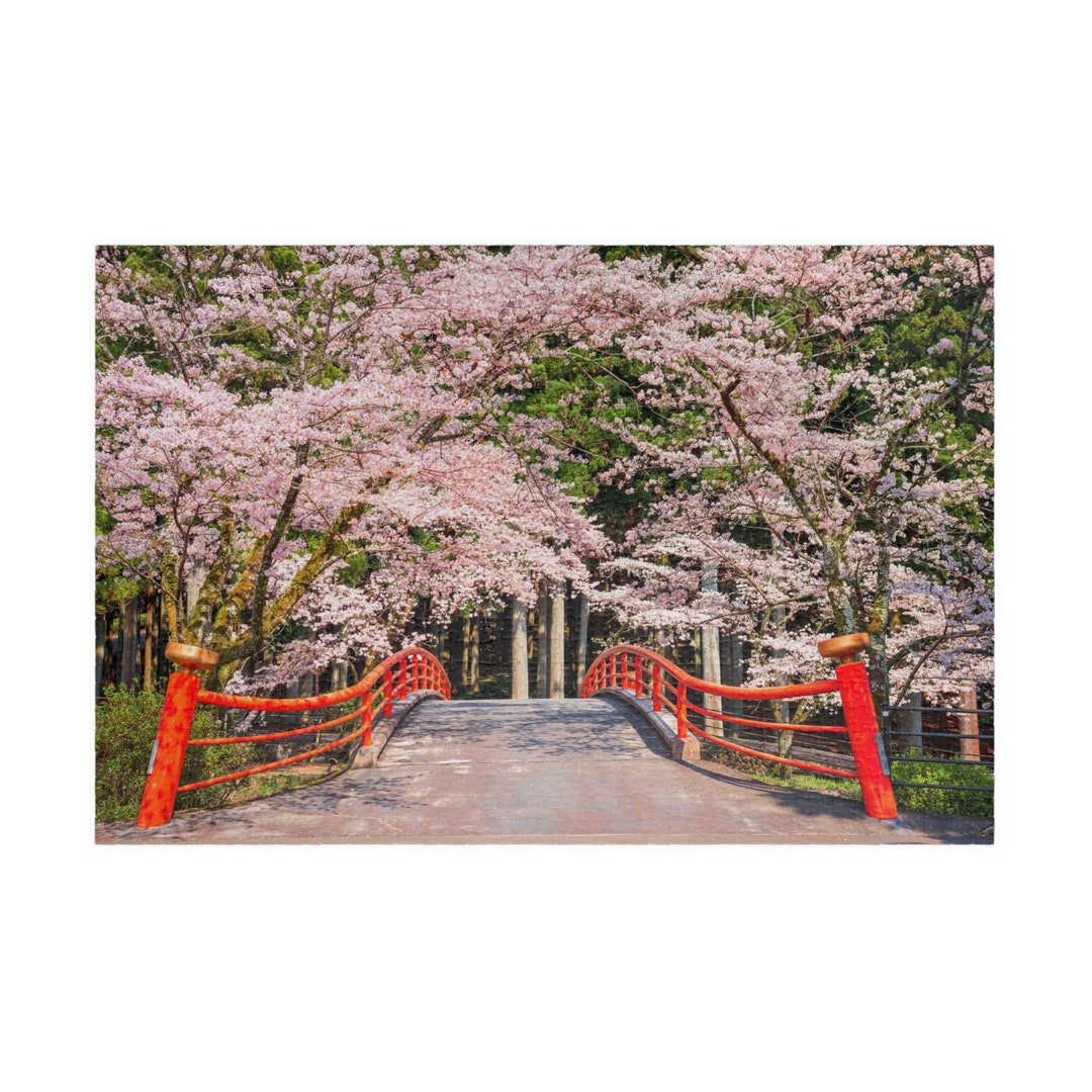 Japanese Cherry Blossom Bridge Puzzle: Kamijo, Shizuoka - Etsy